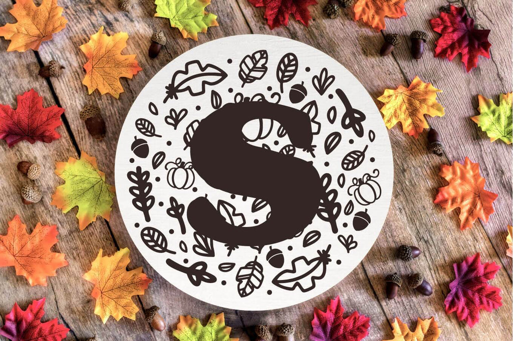 Fall SVG Monogram Alphabet Set A-Z | Wood Rounds | Ornaments - So Fontsy