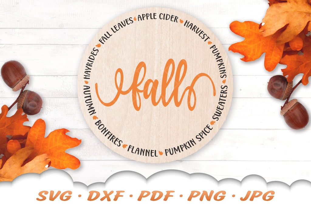 Fall SVG | Round Fall Sign - So Fontsy