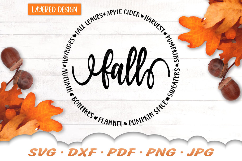 Fall SVG | Round Fall Sign - So Fontsy