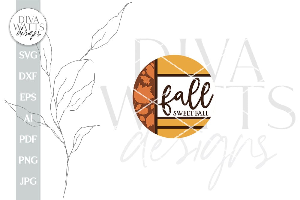 Fall Sweet Fall SVG Fall Door Hanger svg Thanksgiving svg Boho Door Ha ...