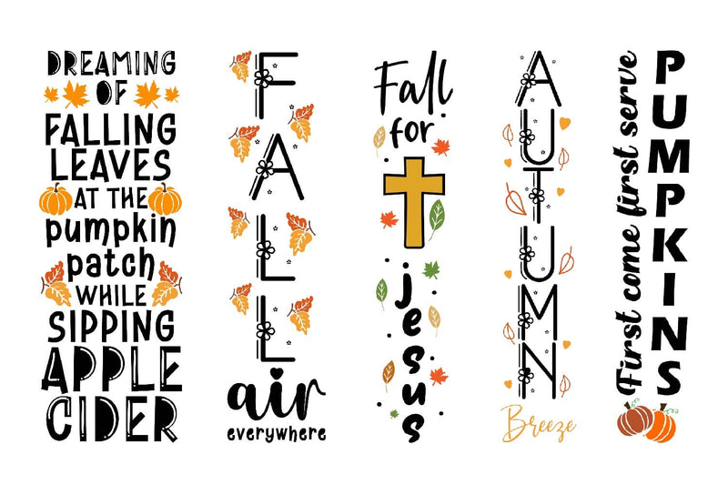 Fall vertical porch Sign svg Bundle, Autumn svgs - So Fontsy