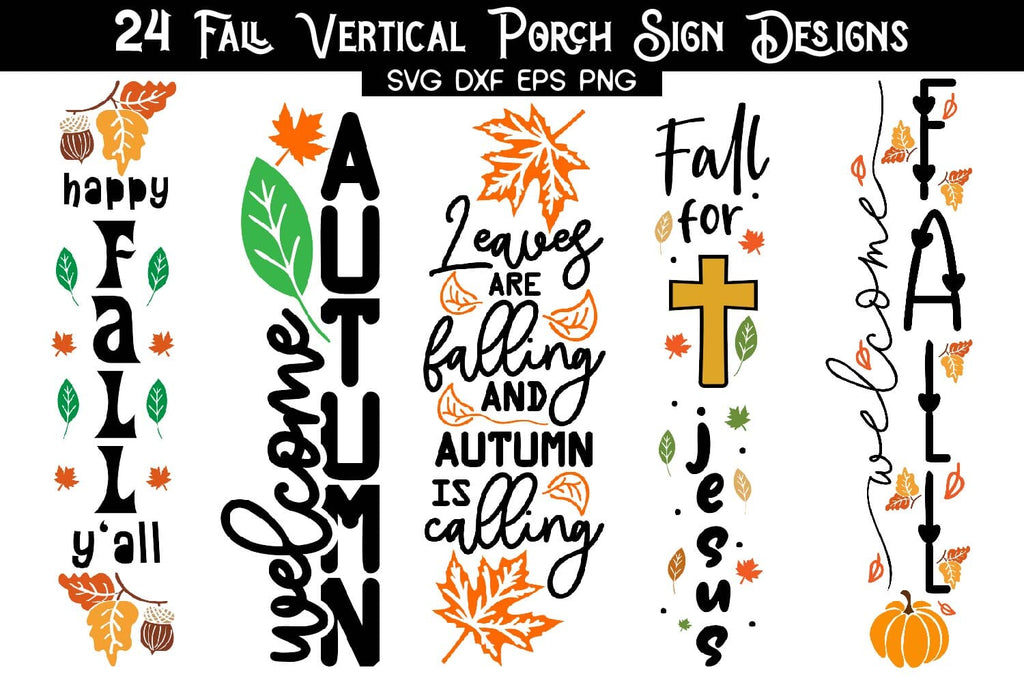 Fall vertical porch Sign svg Bundle, Autumn svgs - So Fontsy