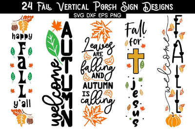 Fall vertical porch Sign svg Bundle, Autumn svgs - So Fontsy