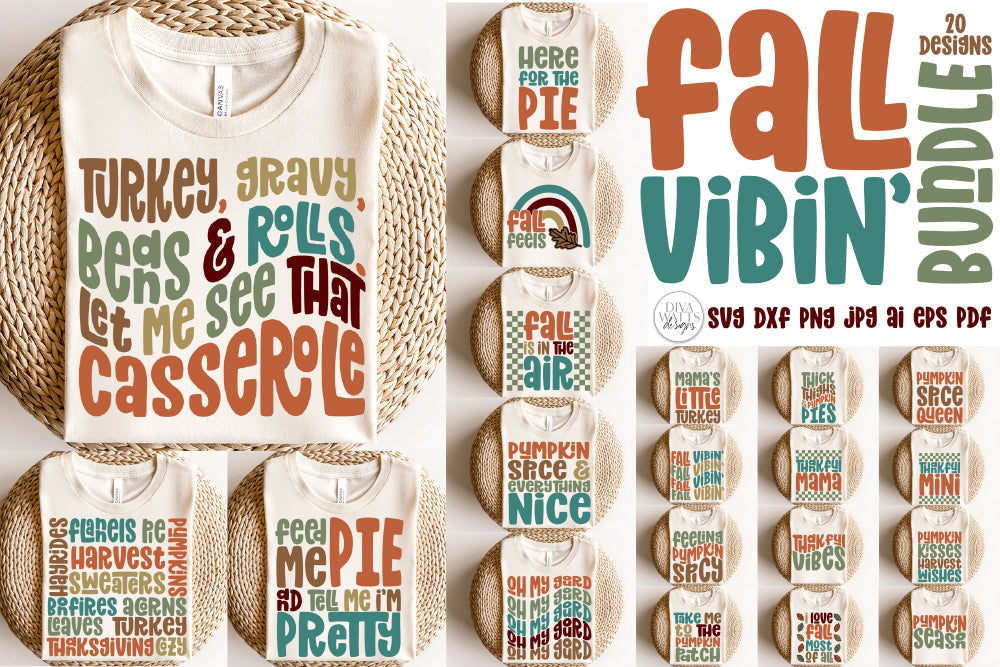 Fall Vibin' Retro SVG Bundle - So Fontsy