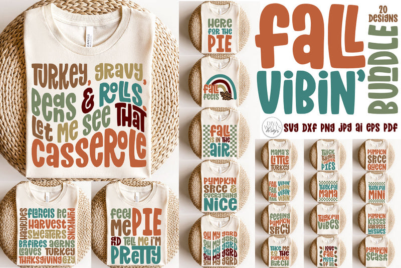 Fall Vibin' Retro SVG Bundle - So Fontsy