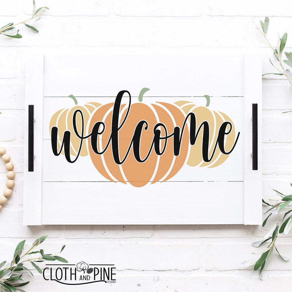 Fall Welcome Sign with Pumpkins - So Fontsy