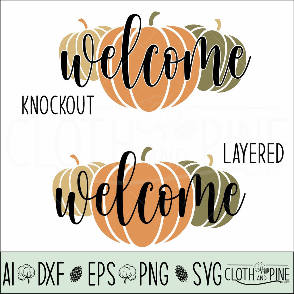 Fall Welcome Sign with Pumpkins - So Fontsy