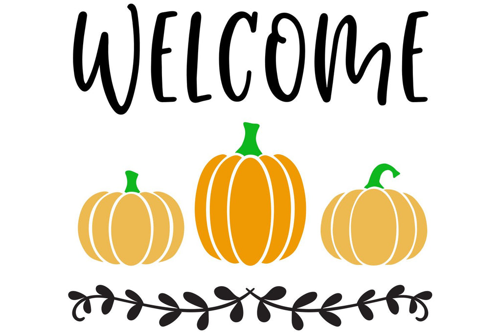 Fall Welcome Sign with Pumpkins SVG | Fall SVG - So Fontsy