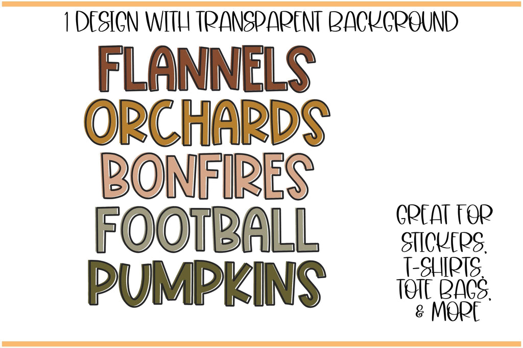 Fall Words SVG, Fall PNG, Autumn Tshirt Design - So Fontsy