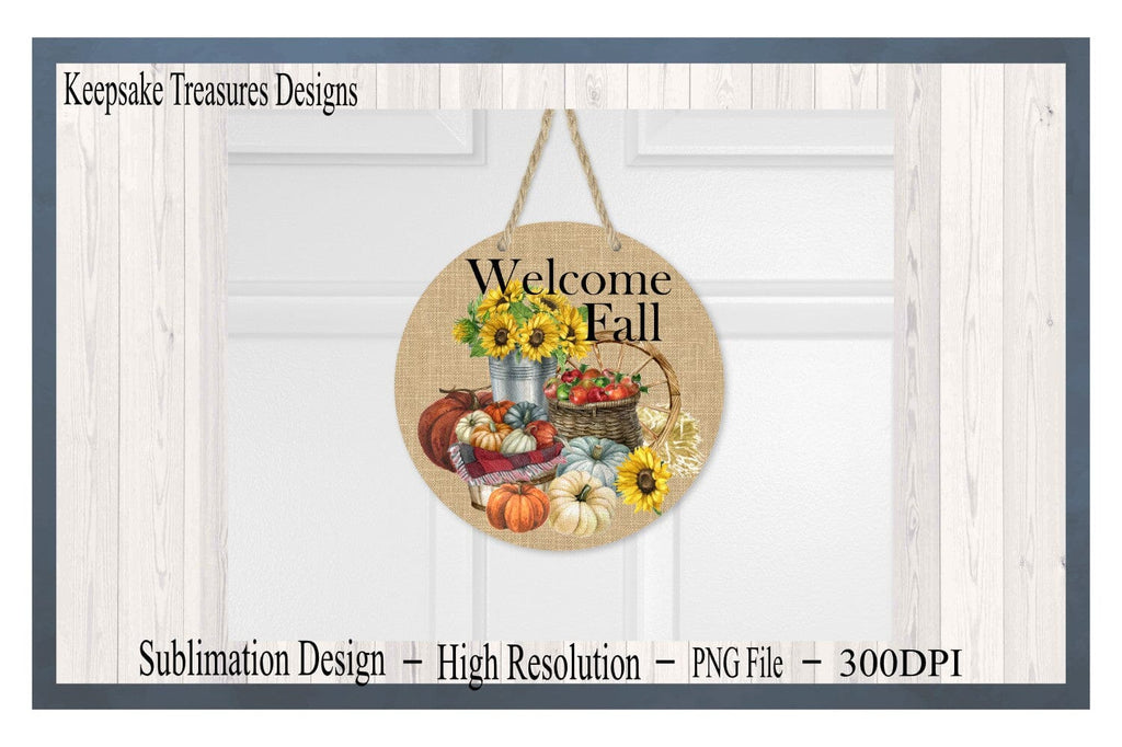 Fall Wreath Attachment, Welcome Fall, PNG Sublimation Printable Design ...