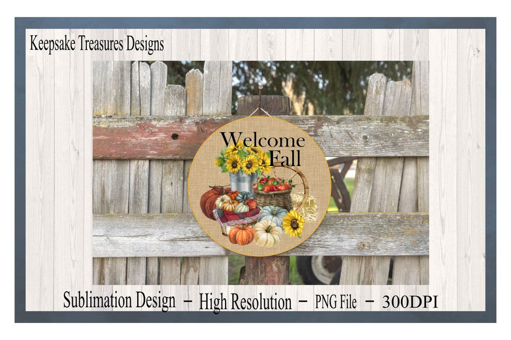 Fall Wreath Attachment, Welcome Fall, PNG Sublimation Printable Design ...
