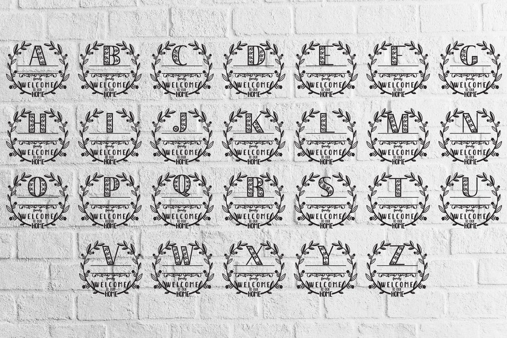 Family Initials Name A-Z svg eps ai png pdf - So Fontsy