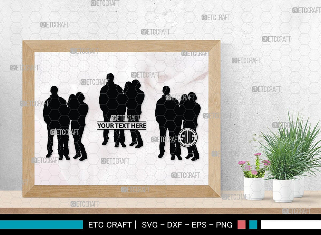 Family Monogram, Family Silhouette, Family SVG, Mother And Children Sv ...