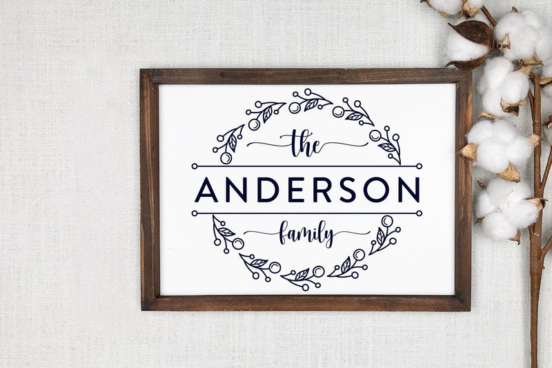 Family Monogram SVG, Floral Frame SVG - So Fontsy