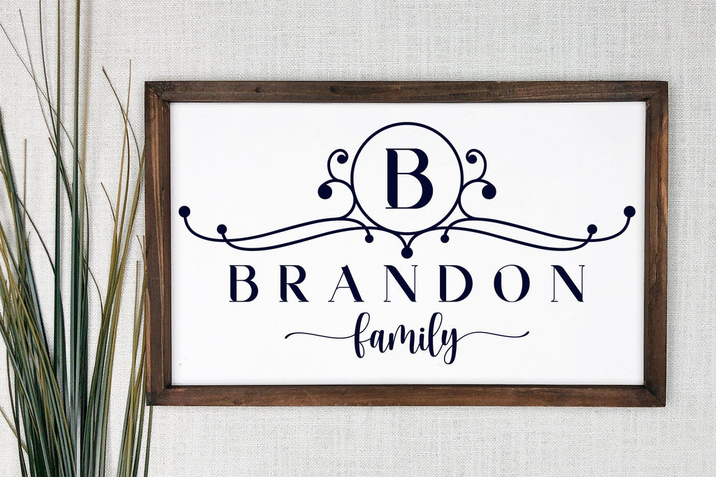 Family Monogram SVG - Last Name Monogram SVG - So Fontsy