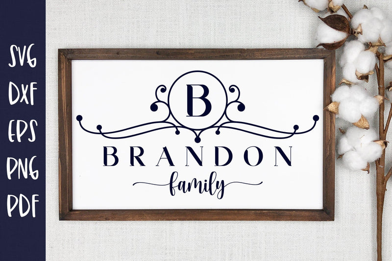 Family Monogram SVG - Last Name Monogram SVG - So Fontsy