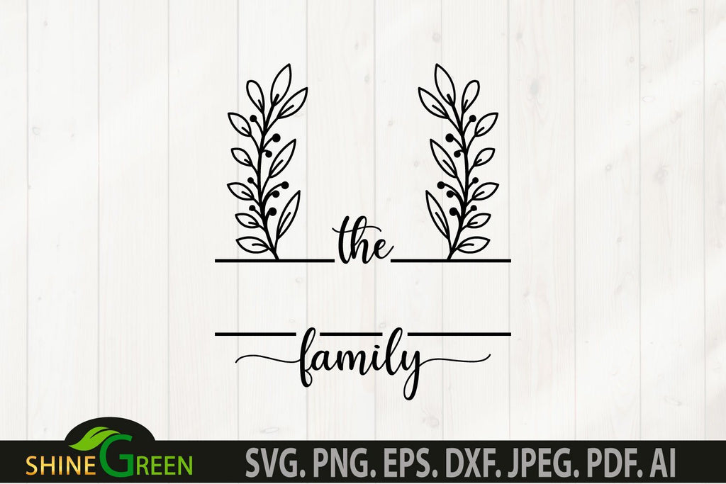 Family Monogram SVG Split Frame Round Sign for Home, Farmhouse - So Fontsy