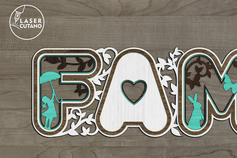 Family - Multilayer Laser Cut Files, Mandala, Sign SVG, 3D Designs - So ...