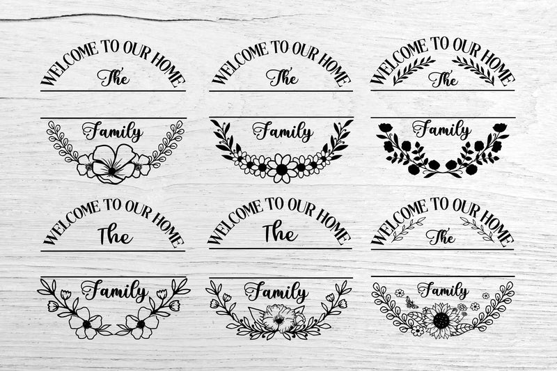 Family Name Monogram SVG Home Sign bundle | So Fontsy