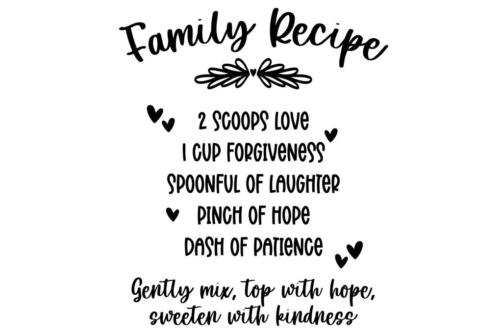 Family Recipe SVG | Family Kitchen Cut File - So Fontsy