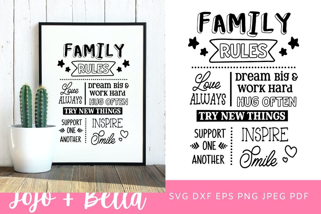 Family Rules SVG, Family Svg, Family Sign Svg, Family Quote Svg, Family ...