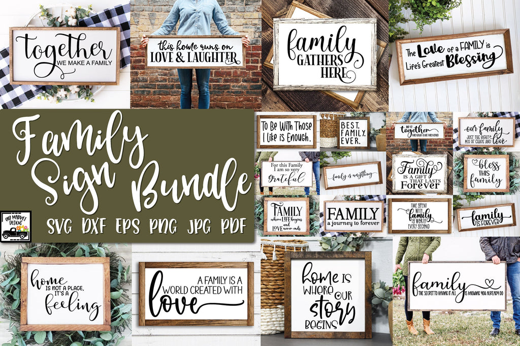 Family Sign Bundle - Farmhouse Signs Bundle - So Fontsy
