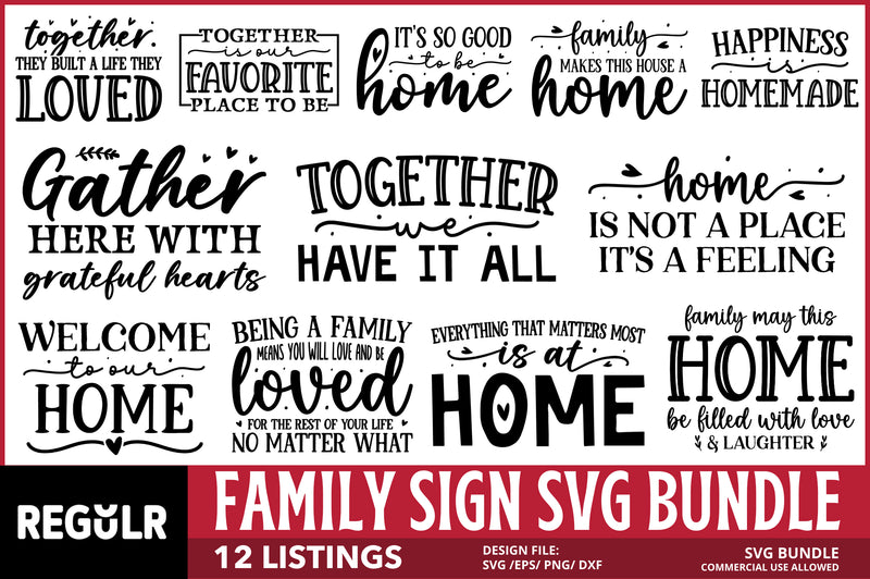Family Sign Svg Bundle - So Fontsy
