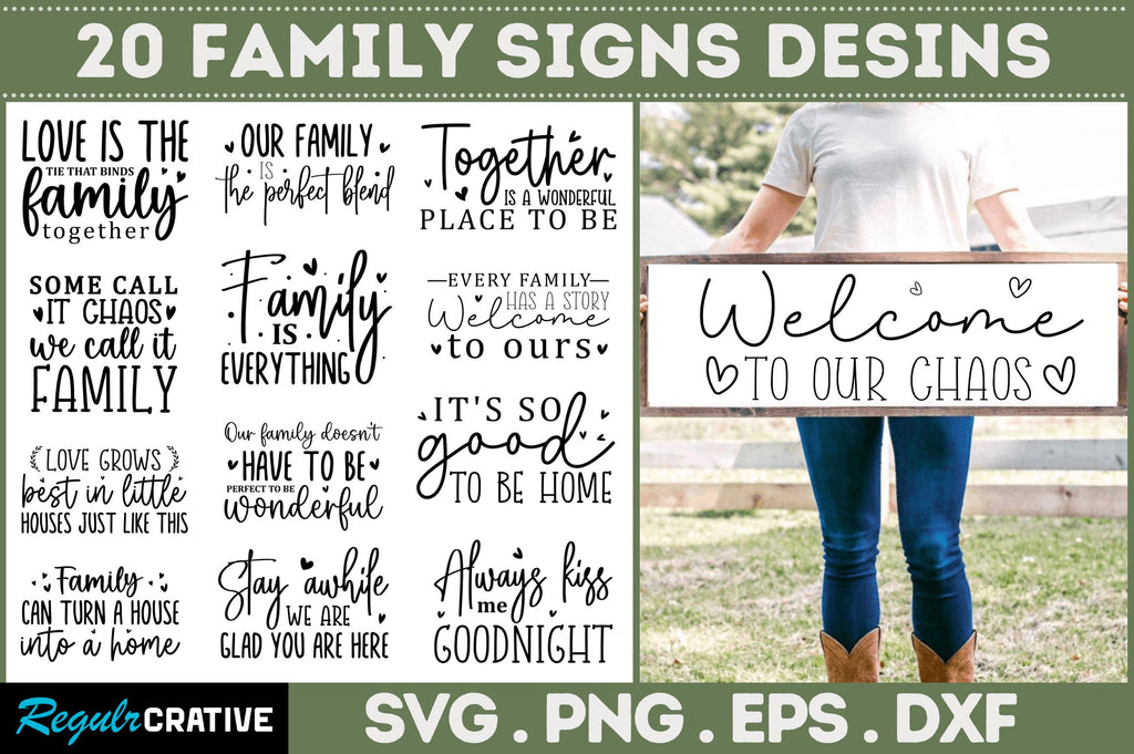 Family Signs svg Bundle - So Fontsy