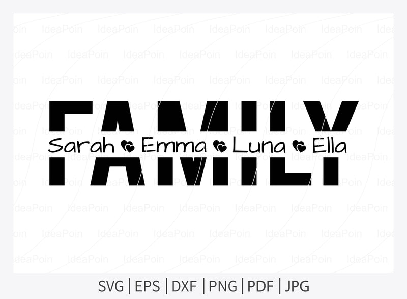 Family svg Bundle, Family svg, Family split name frame, Custom family ...