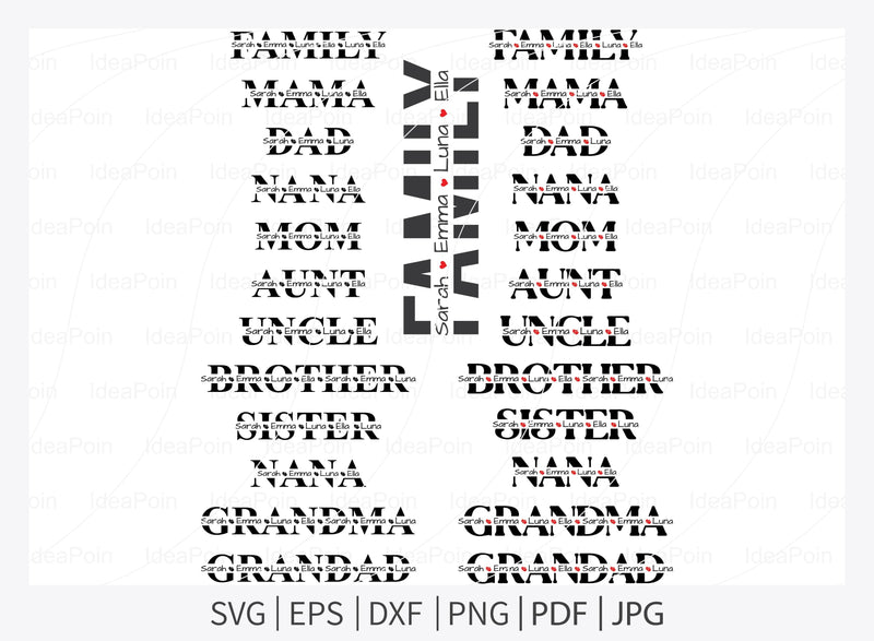 Family svg Bundle, Family svg, Family split name frame, Custom family ...
