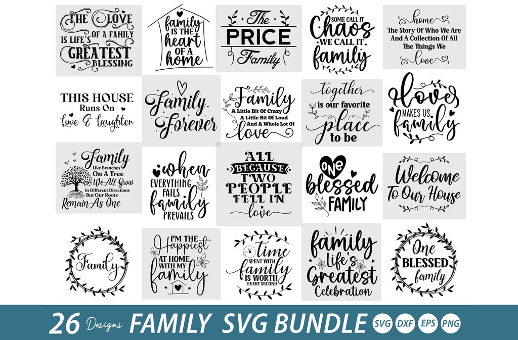 Family SVG Bundle, Family wall sign svg, Home sign svg, Family Quotes ...