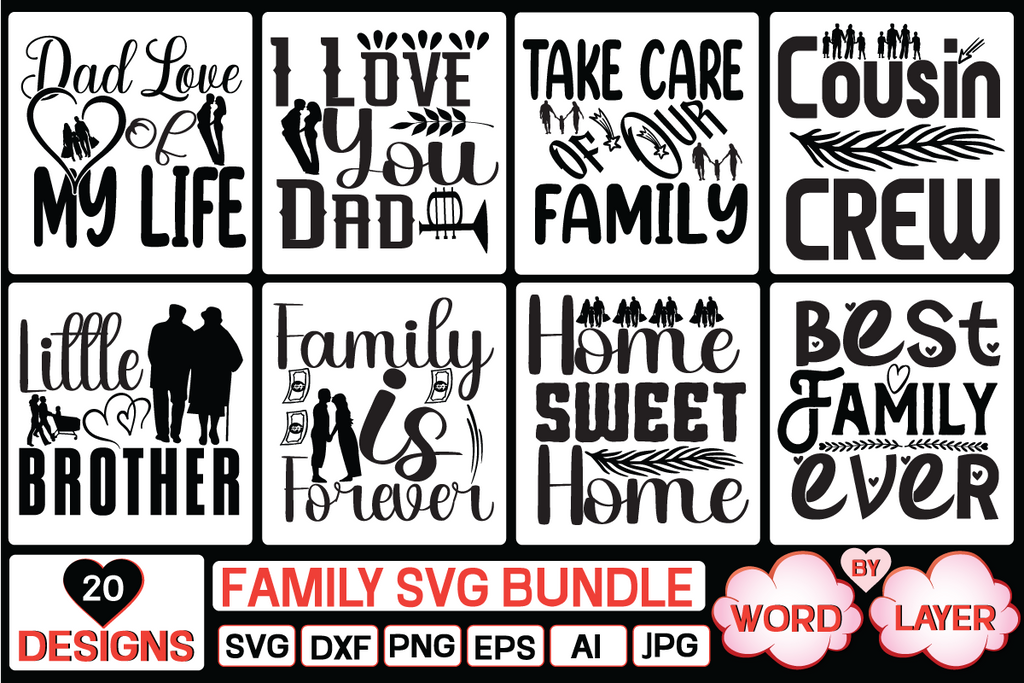 family svg bundle SVG Cut File - So Fontsy