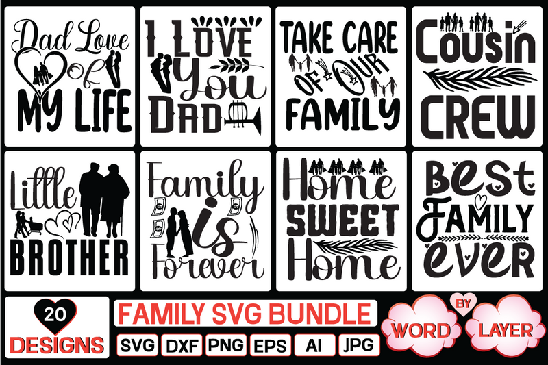 family svg bundle SVG Cut File - So Fontsy