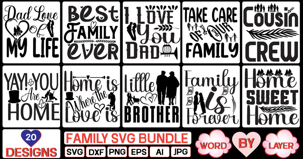 family svg bundle SVG Cut File - So Fontsy