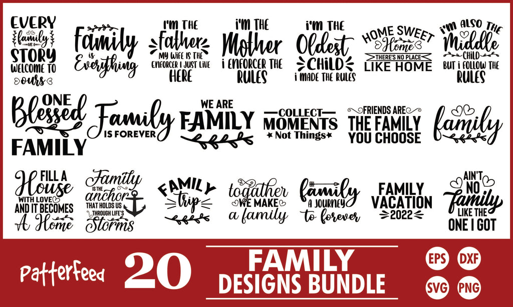 Family SVG Designs Bundle - So Fontsy