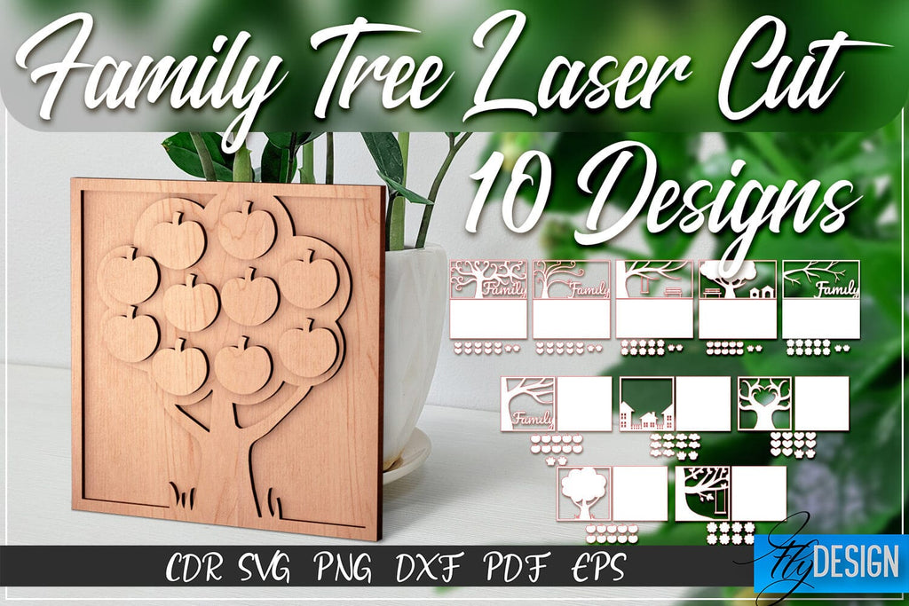 Family Tree Laser Cut SVG | Family SVG Design | CNC Files - So Fontsy