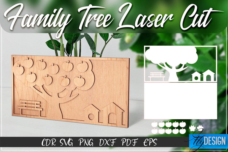 Family Tree Laser Cut SVG | Family SVG Design | CNC Files - So Fontsy