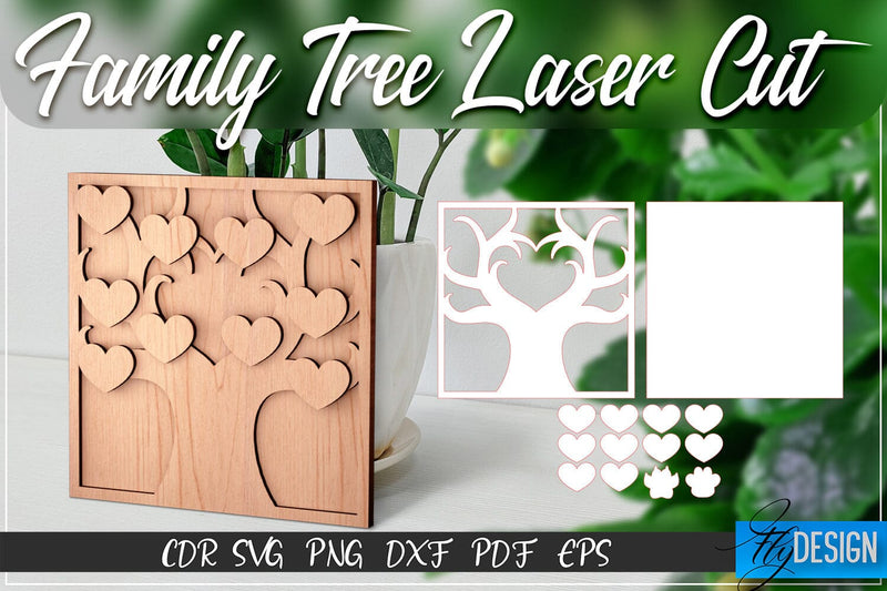 Family Tree Laser Cut SVG | Family SVG Design | CNC Files - So Fontsy