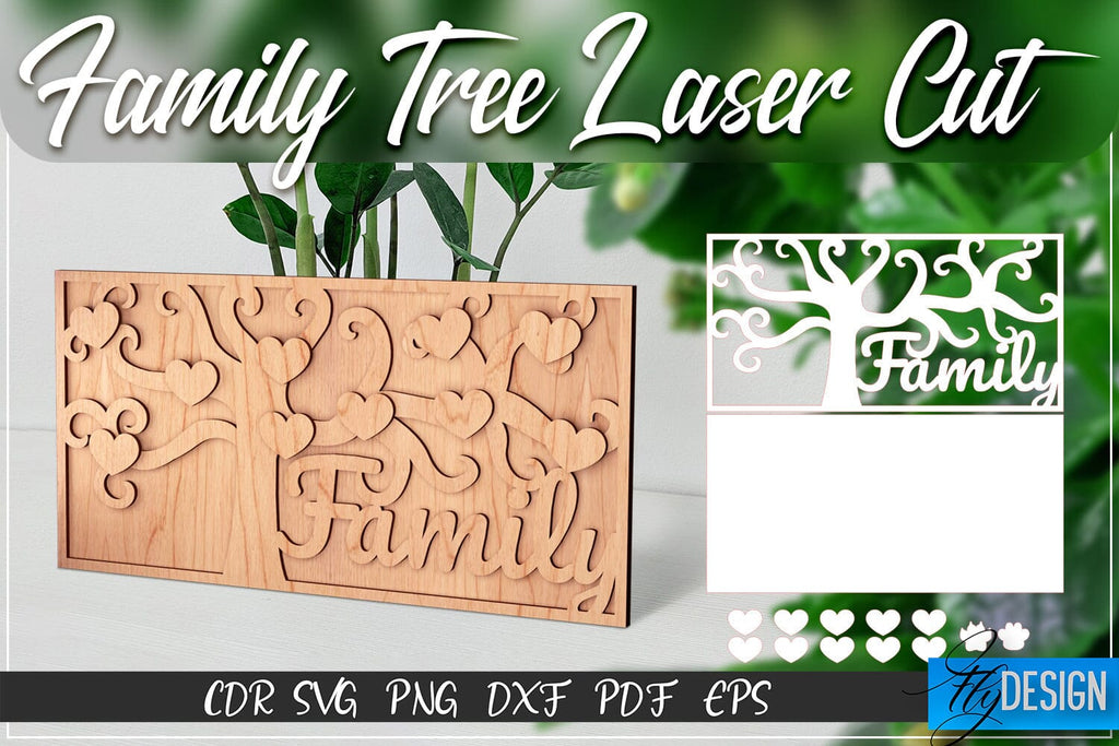 Family Tree Laser Cut SVG | Family SVG Design | CNC Files - So Fontsy