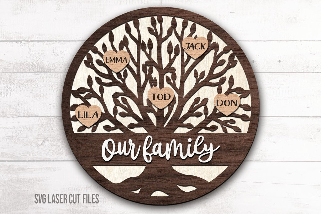 Family Tree SVG | Customizable Family Tree Decor | Laser Cut Files - So ...