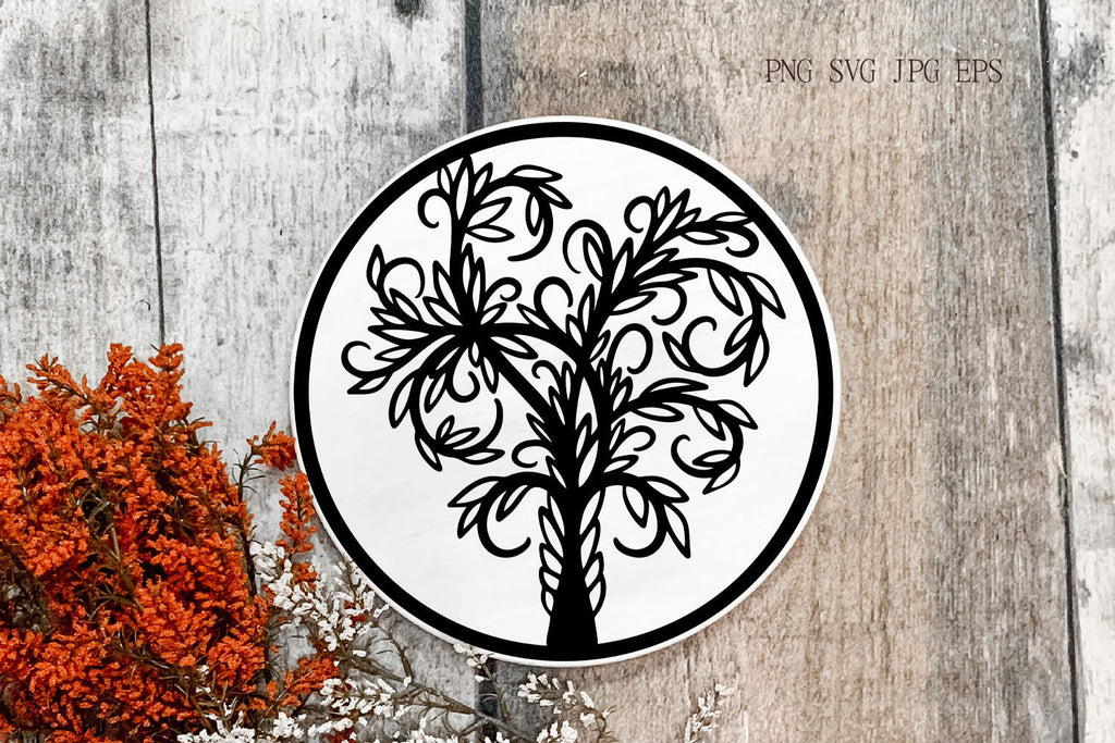 Family Tree SVG Design| Tree of Life Design | Round Sign - So Fontsy