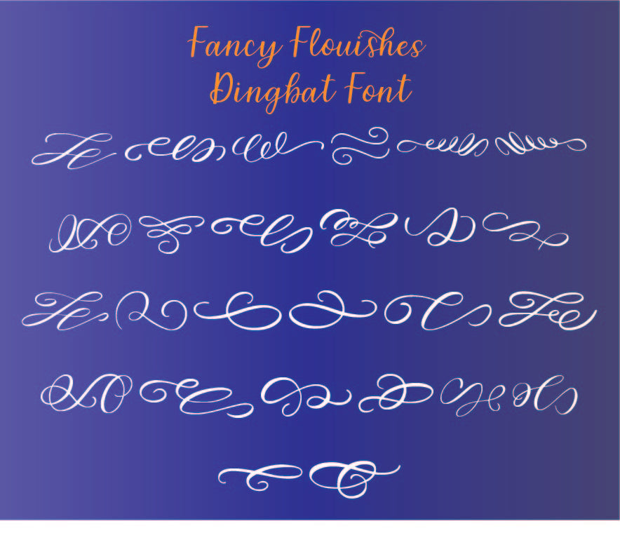 Fancy Calligraphy Flourishes & Swashes Dingbat Font | Maple and Olive ...
