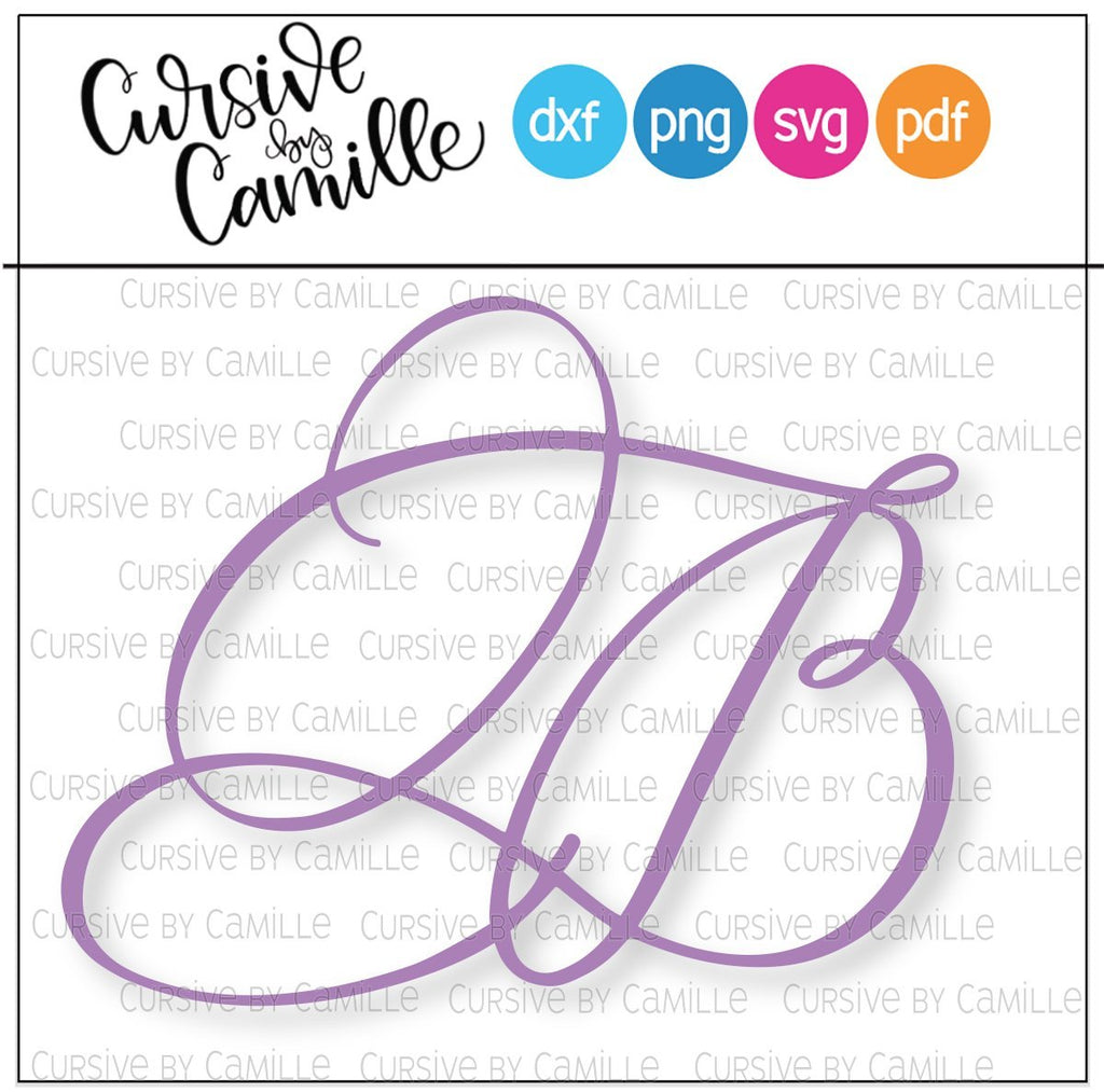 Fancy Monogram B Hand Lettered Calligraphy Cut File - So Fontsy