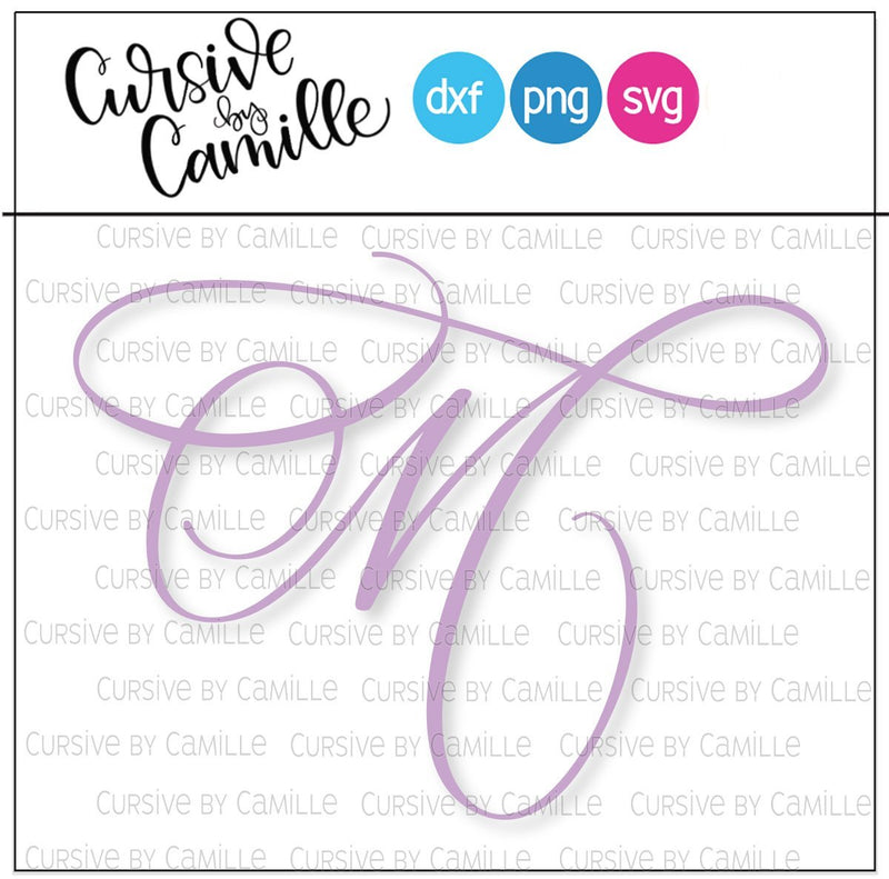 Fancy Monogram M Hand Lettered Calligraphy Cut File - So Fontsy