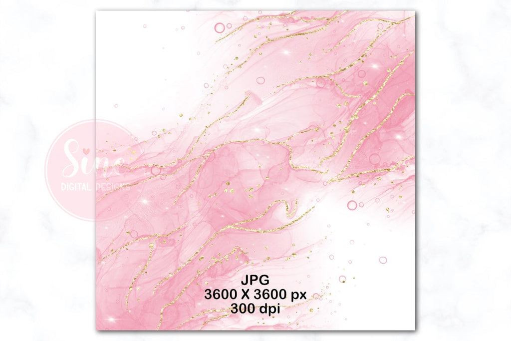 Fantasy Alcohol Ink Glitter Digital Papers Backgrounds Set - So Fontsy