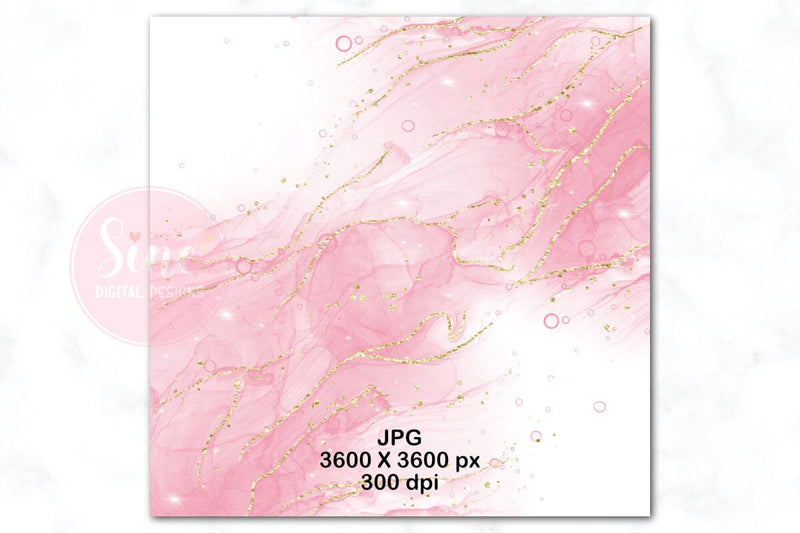 Fantasy Alcohol Ink Glitter Digital Papers Backgrounds Set - So Fontsy