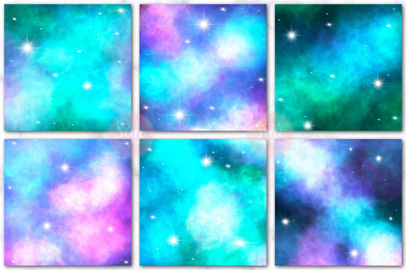 Fantasy Galaxy Space Digital Papers Backgrounds - So Fontsy