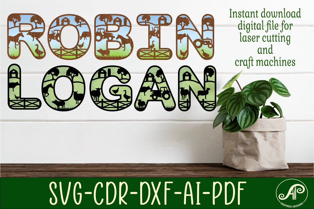 Farm alphabet letters SVG files - So Fontsy