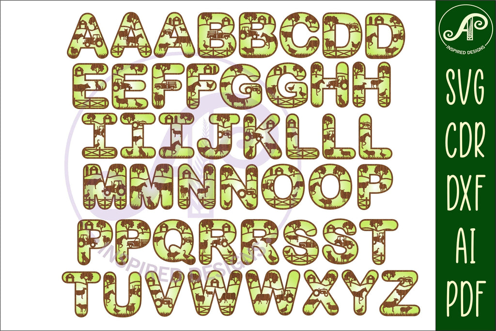 Farm alphabet letters SVG files - So Fontsy