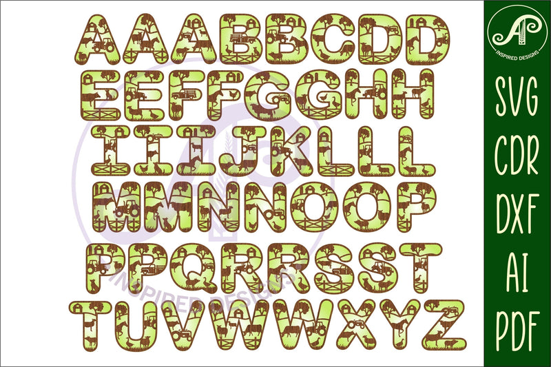 Farm alphabet letters SVG files - So Fontsy